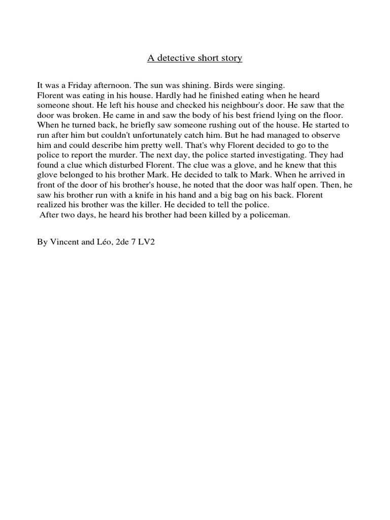 A Detective Short Story-2 | PDF | Mystery, Thriller & Crime Fiction ...