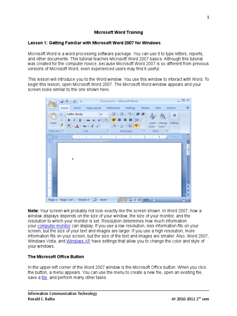 Microsoft Word Training | PDF | Microsoft Word | Computer File