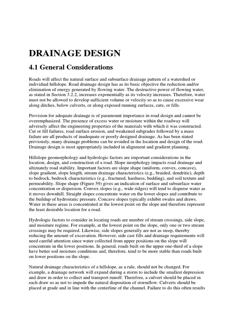 Road Drainage Design Considerations: Evaluating Slope Morphology ...