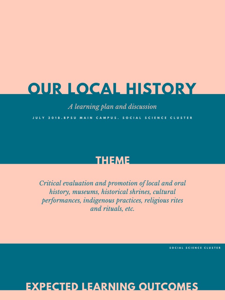Our Local History: A Learning Plan and Discussion | PDF | Museology