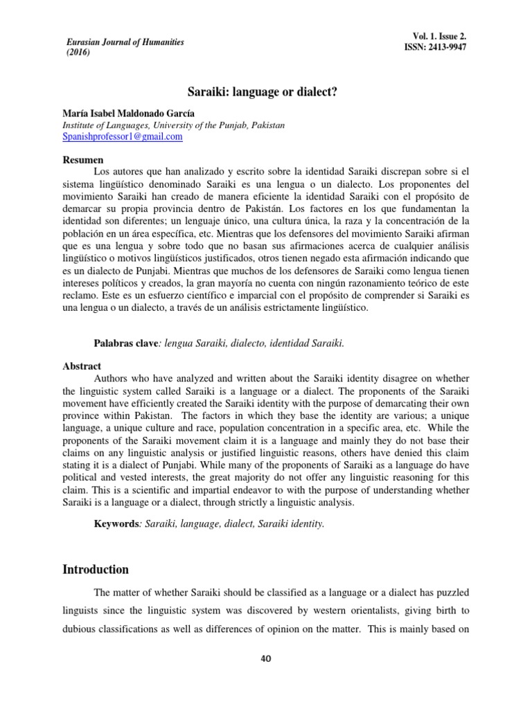 Saraiki Language or Dialect PDF | PDF | Semiótica | Lingüística