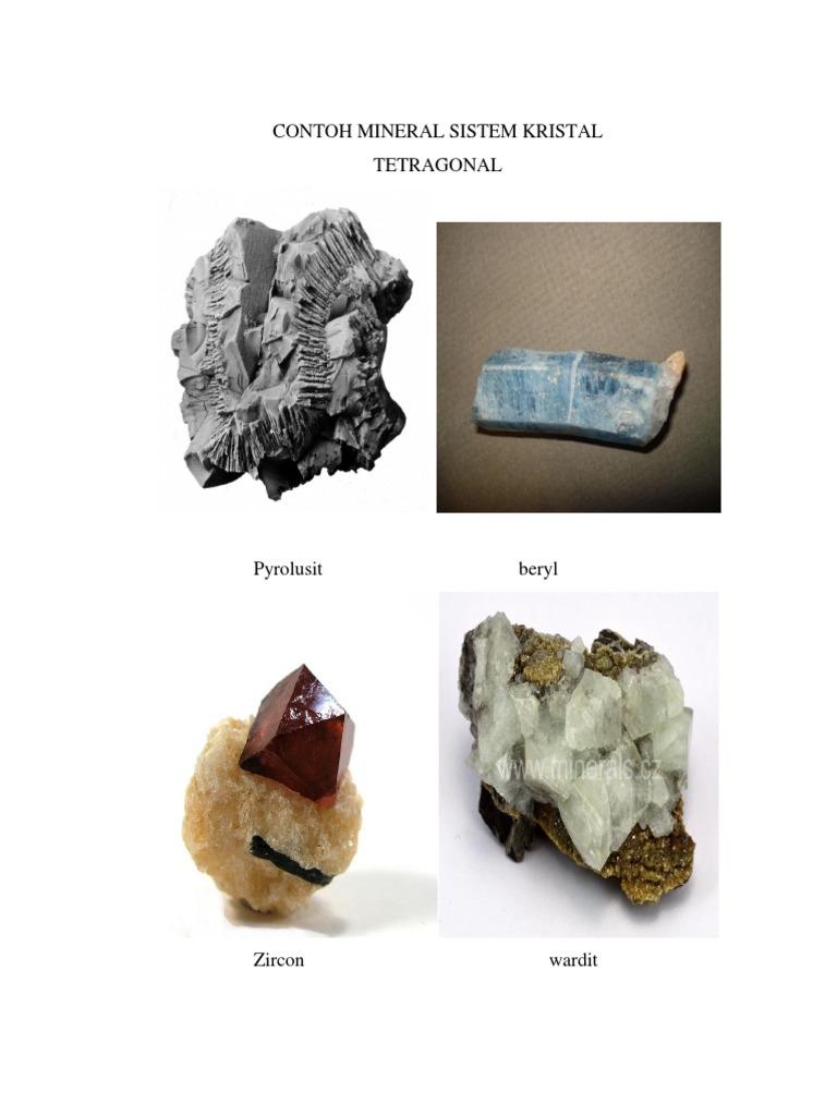 Contoh Mineral Sistem Kristal Tetragonal | PDF
