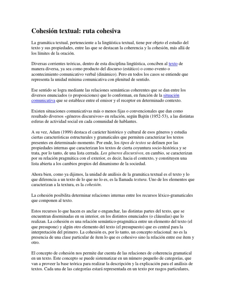 Cohesión Textual | PDF | Verbo | Lingüística