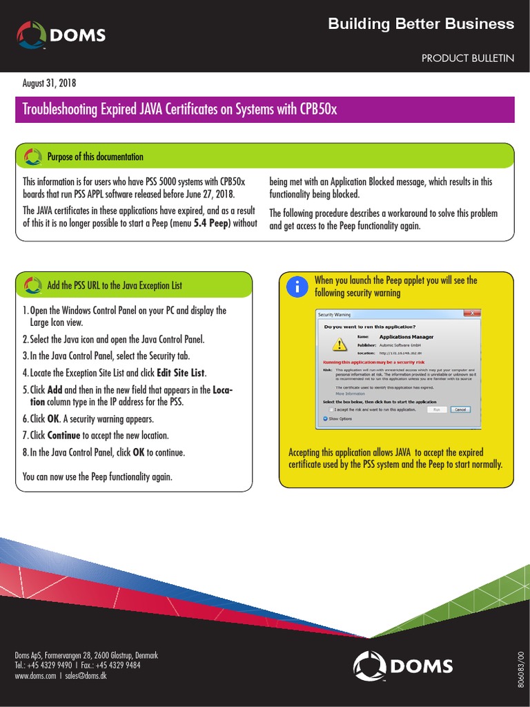 PSS5000-PRBU Expired JAVA Certificates 80608300 | PDF