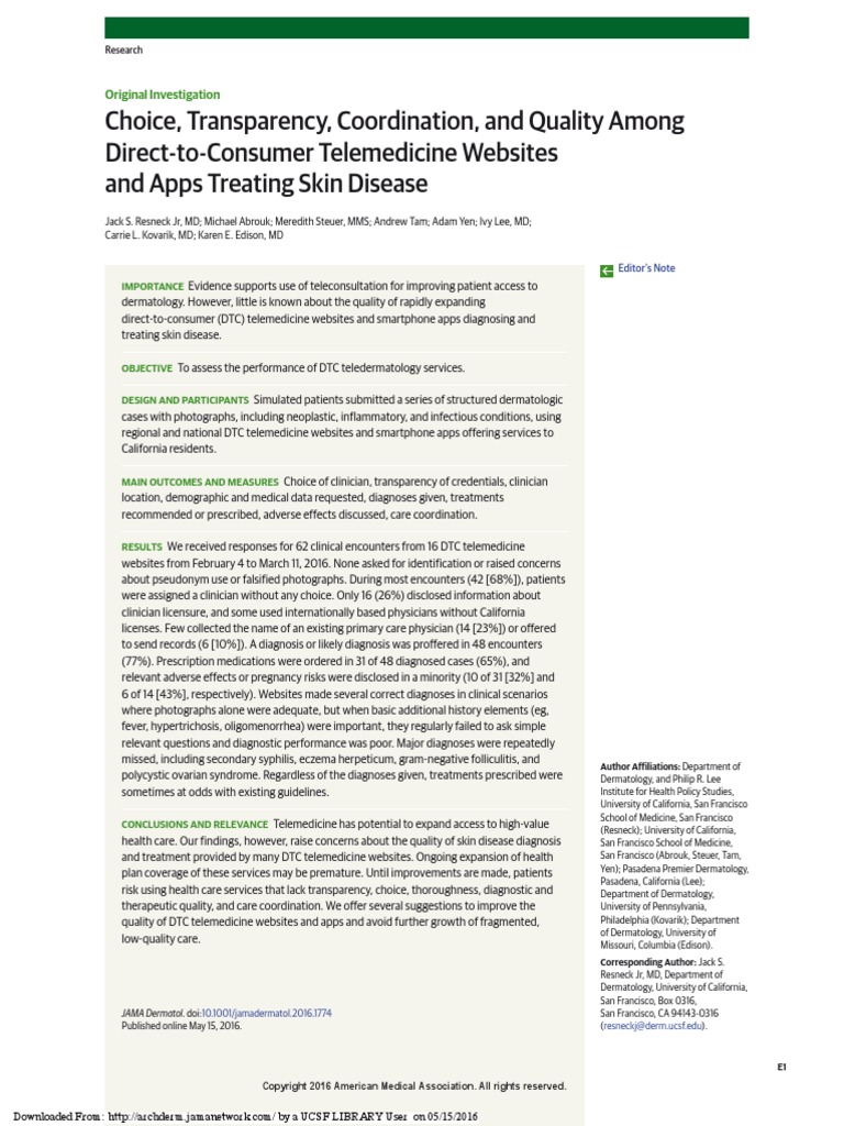 Choice, Transparency, Coordination, and Quality Among Direct-to ...