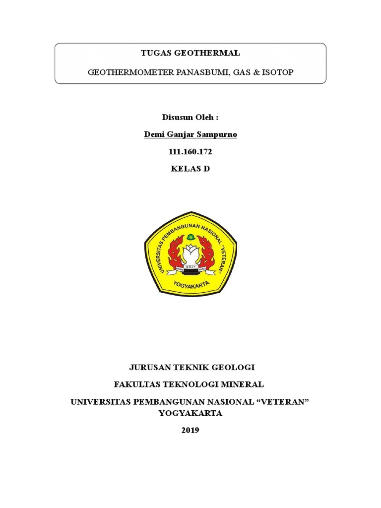 Tugas Geothermal: Geothermometer Panasbumi, Gas & Isotop | PDF