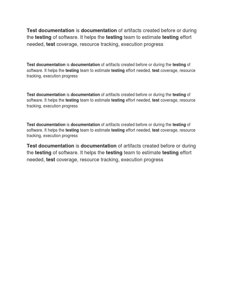 Test Documentation Is Documentation of Artifacts Created Before or ...