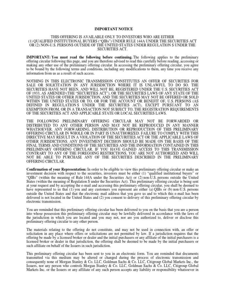 Baffinland Preliminary Offering Circular | PDF | Securities Act Of 1933 ...