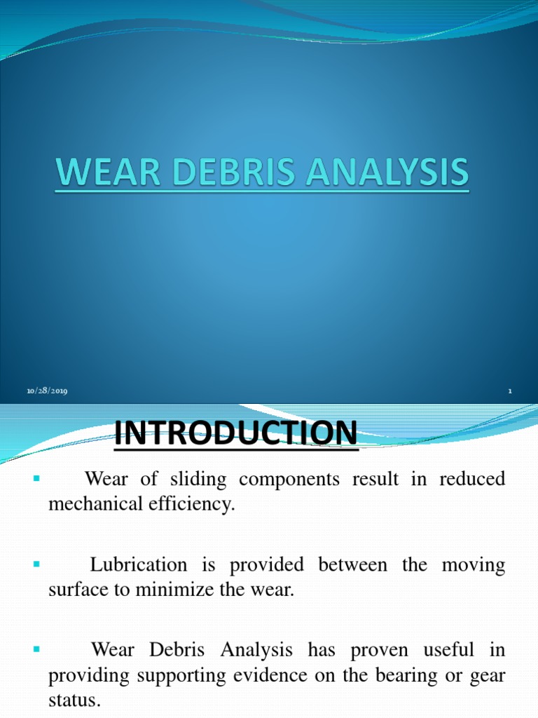 Wear Debris Analysis for Machinery Monitoring | PDF | Wear | Scanning ...