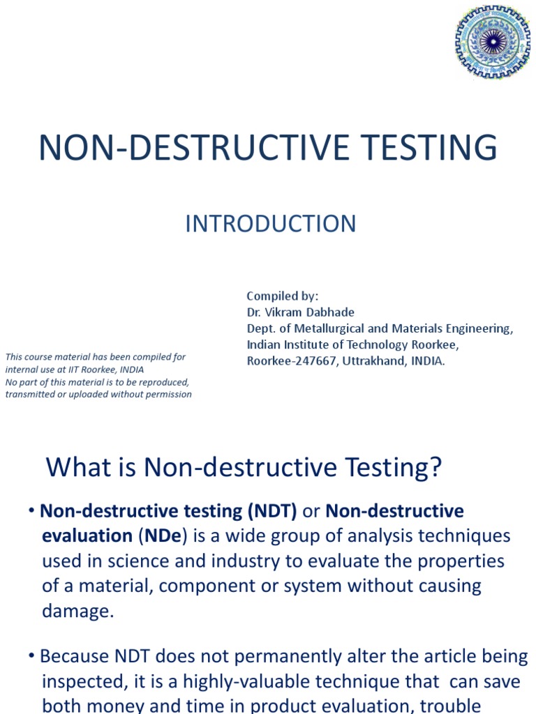 Non-Destructive Testing | PDF | Casting (Metalworking) | Nondestructive ...