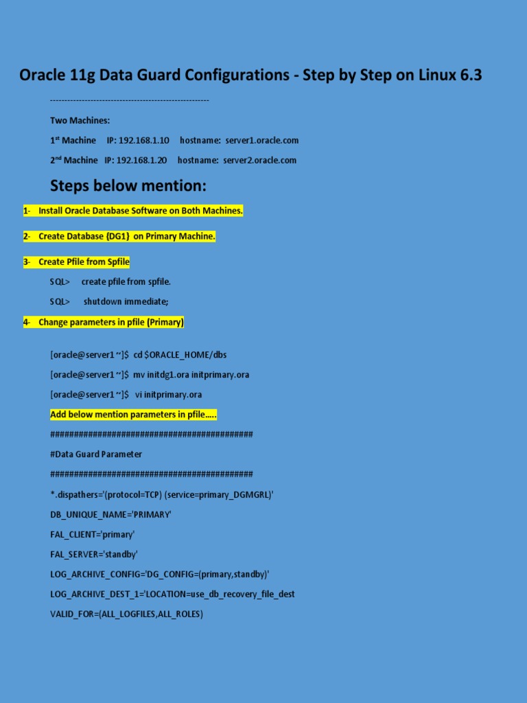 Oracle 11g Data Guard Configurations by Sajid Hussain | PDF | Oracle Database | Databases
