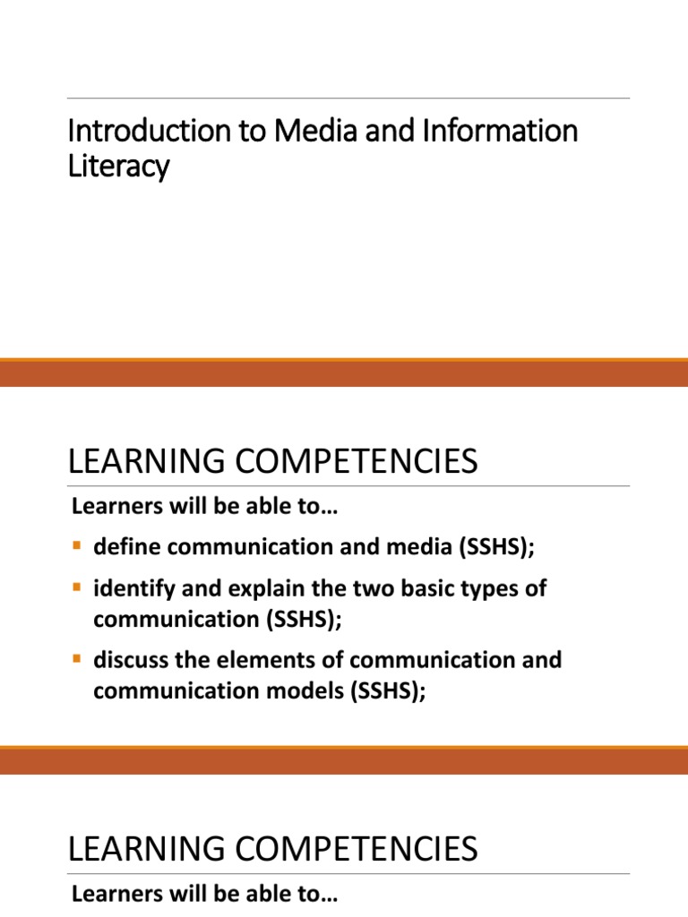 1.MIL 1. Introduction To MIL Part 1 Communication Media Information ...