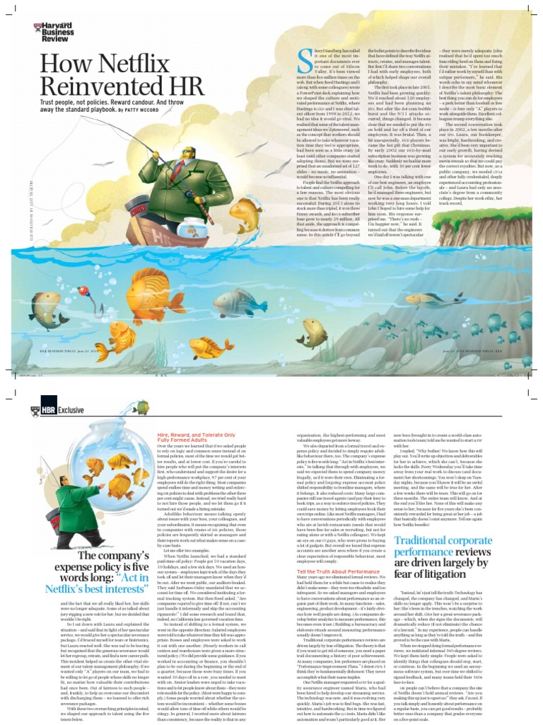 How Netflix Reinvented HR | PDF | Human Resources | Netflix