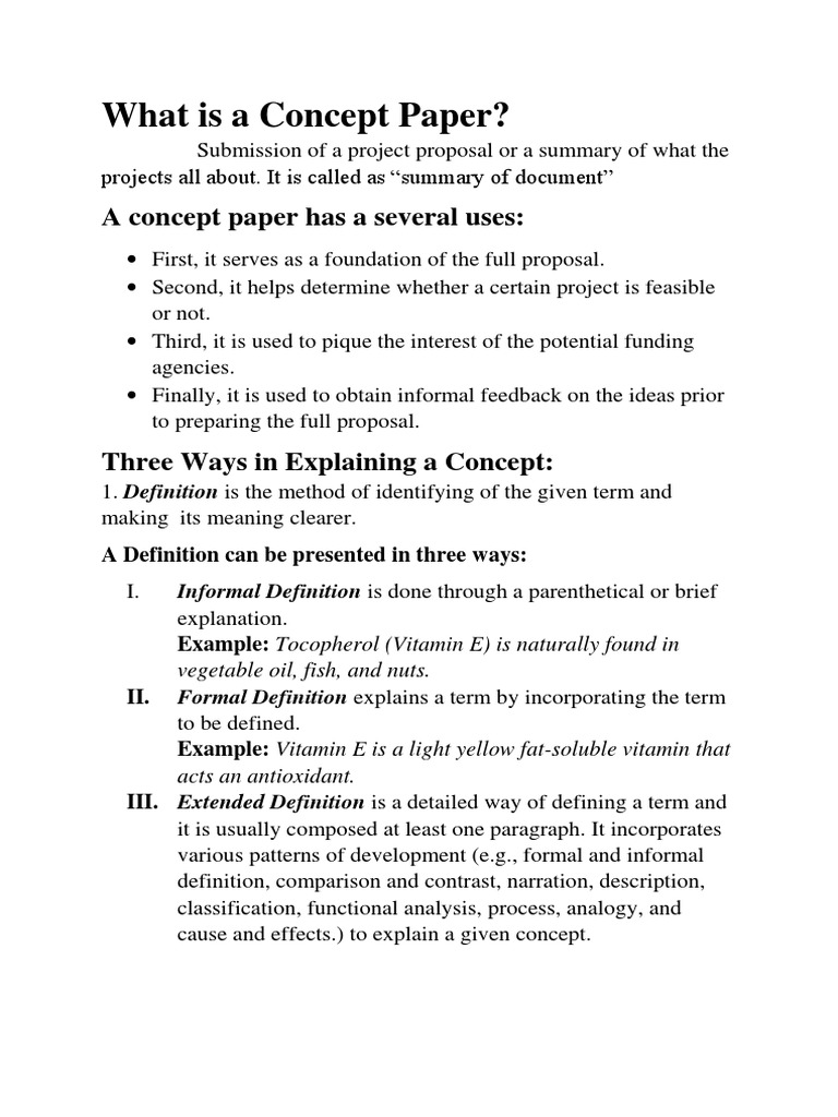 What Is A Concept Paper? | PDF | Vitamin E | Vitamin