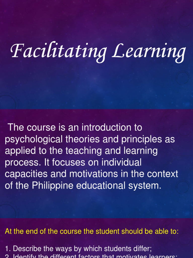 Facilitating Learning 1 | PDF | Metacognition | Motivation