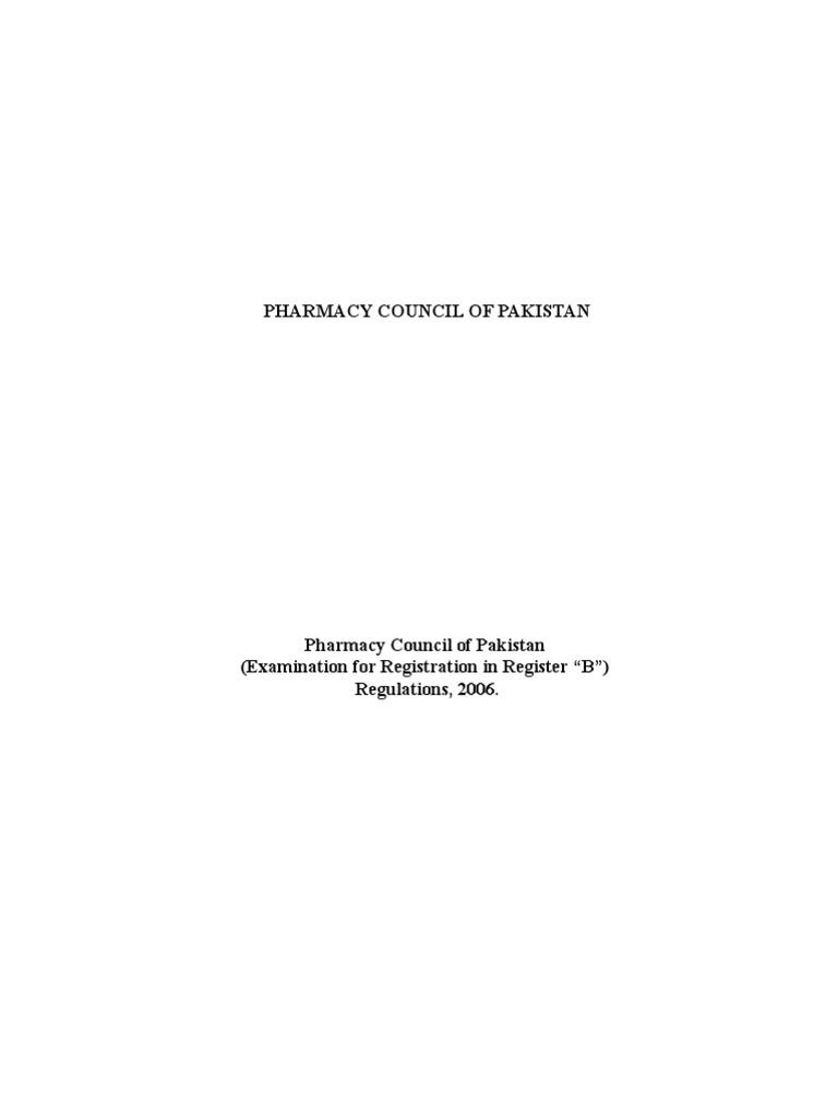 PCP Regulations for Pharmacy Registration | PDF | Pharmacy | Tablet ...
