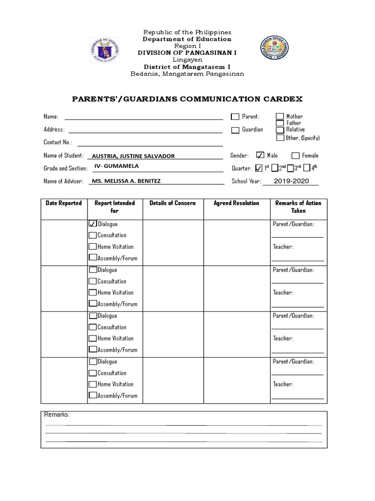 Communication To Parents Using Various Modalities - RPMSModule12 | PDF