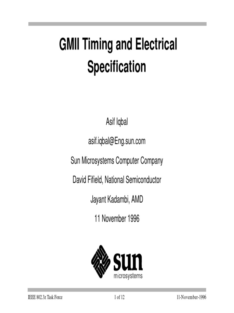 GMII Timing and Electrical Specification | PDF | Computer Engineering ...