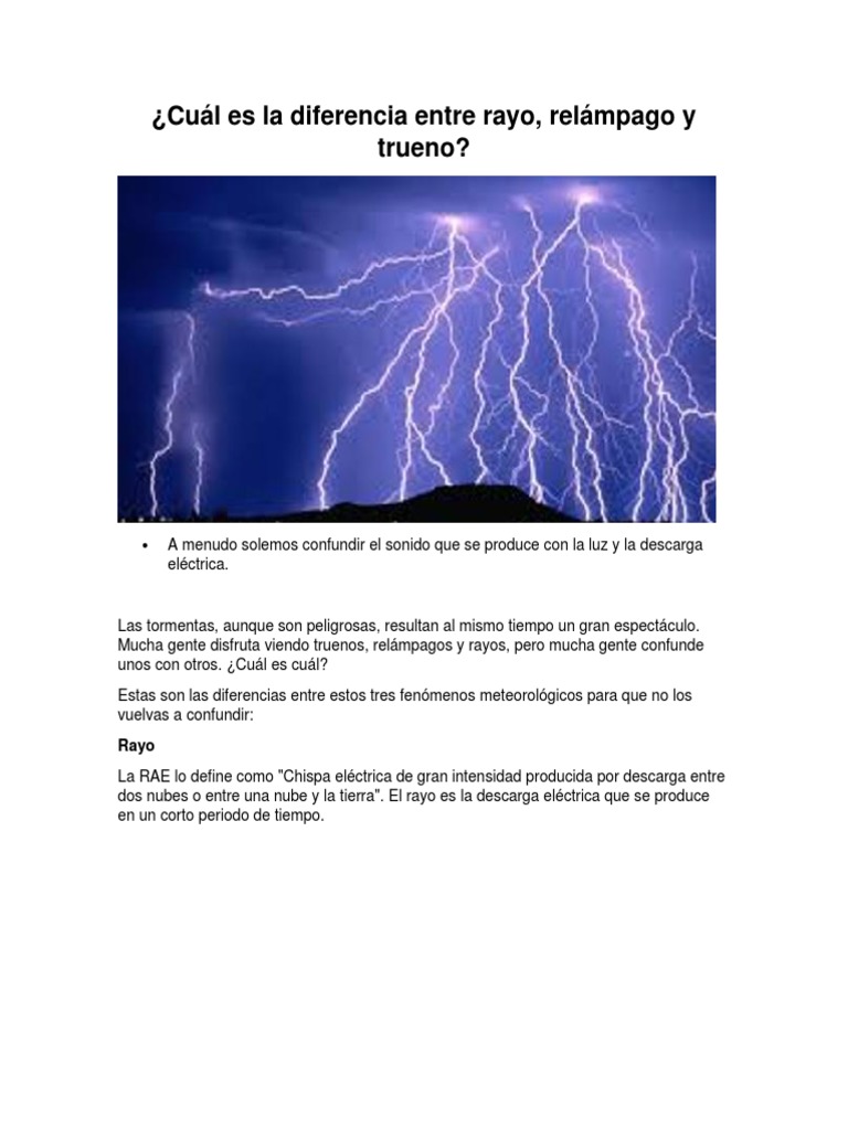 Diferencia Entre Rayo, Relámpago y Trueno | PDF