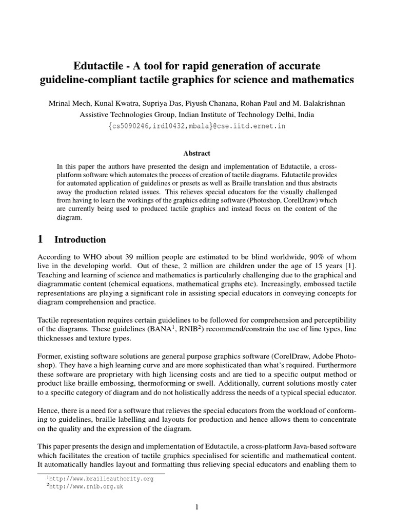 Edutactile - A Tool For Rapid Generation of Accurate Guideline ...