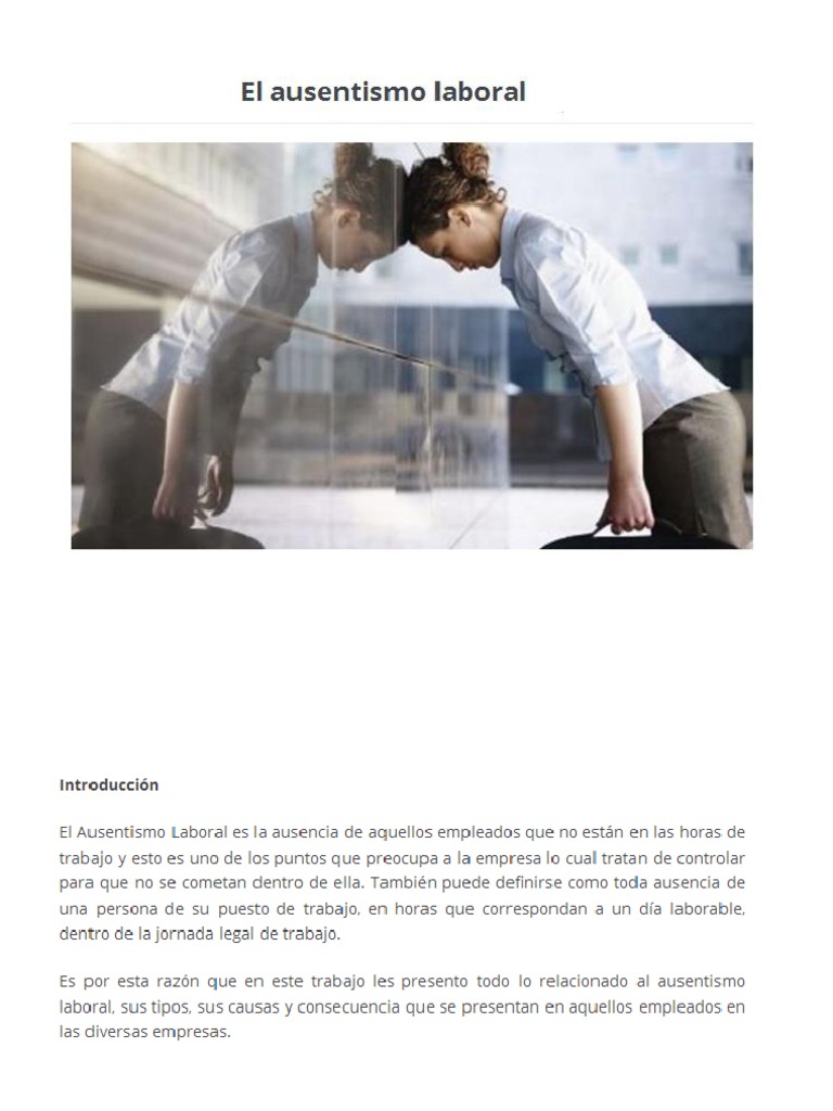 Ausentismo Laboral Final | PDF
