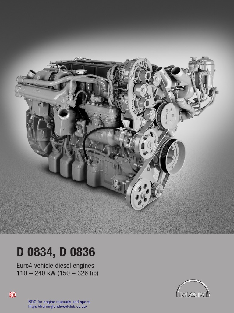 Man d0834 d0836 Spec Sheet p1jpg | PDF | Turbocharger | Fuel Injection
