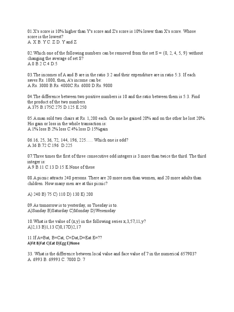 Analytical Math Question | PDF | Mathematical Concepts | Numbers