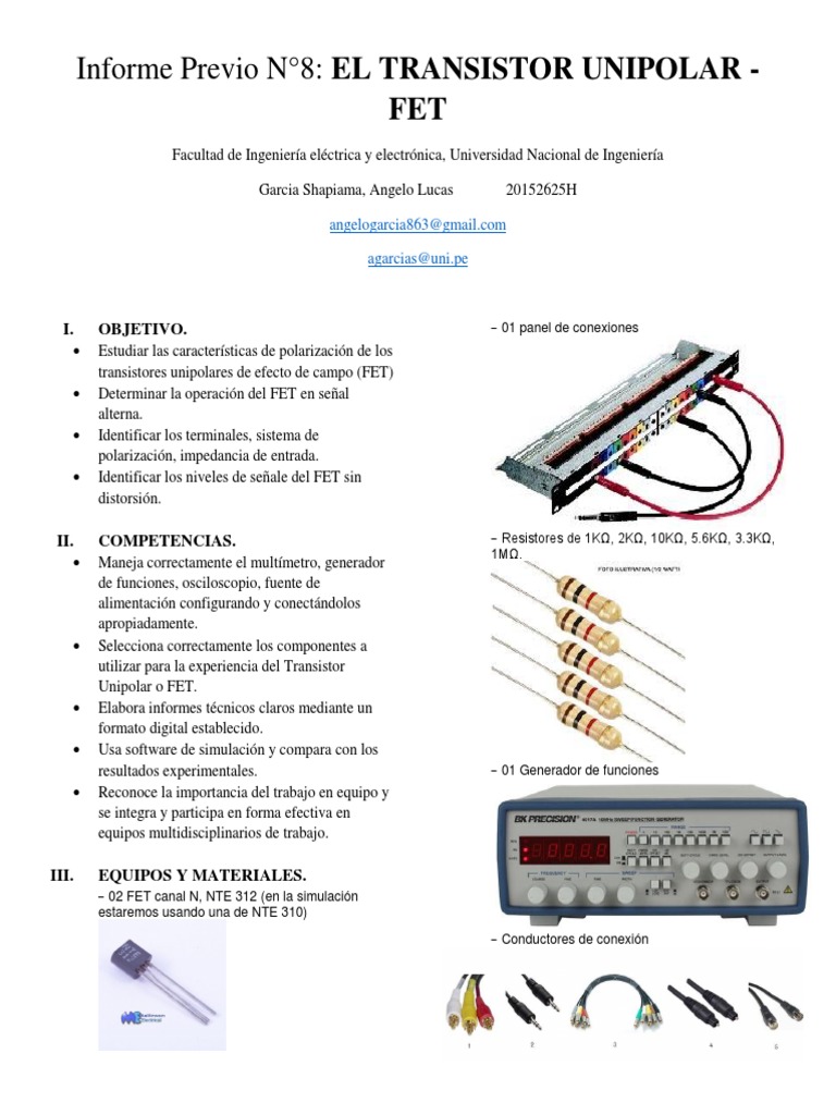 Informe Previo N8 | PDF | Transistor | Distorsión