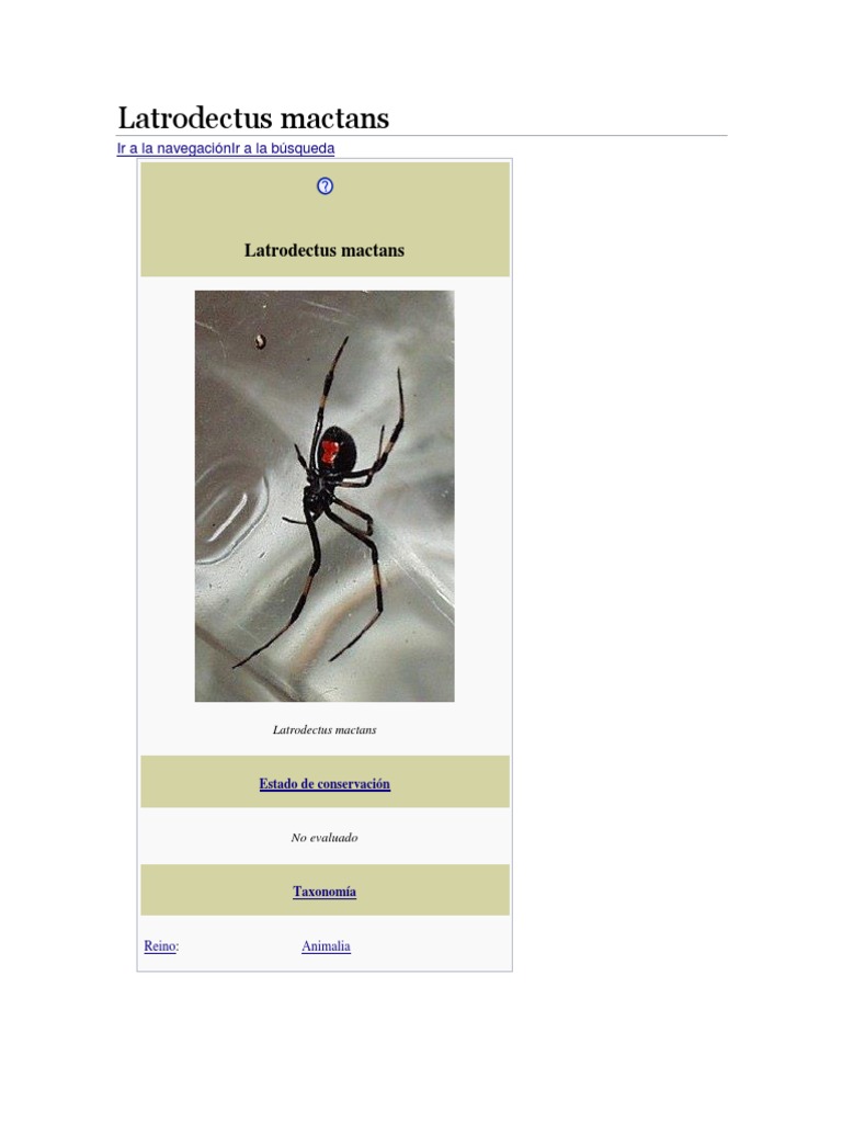 Latrodectus Mactans | PDF | Chelicerates | Araña