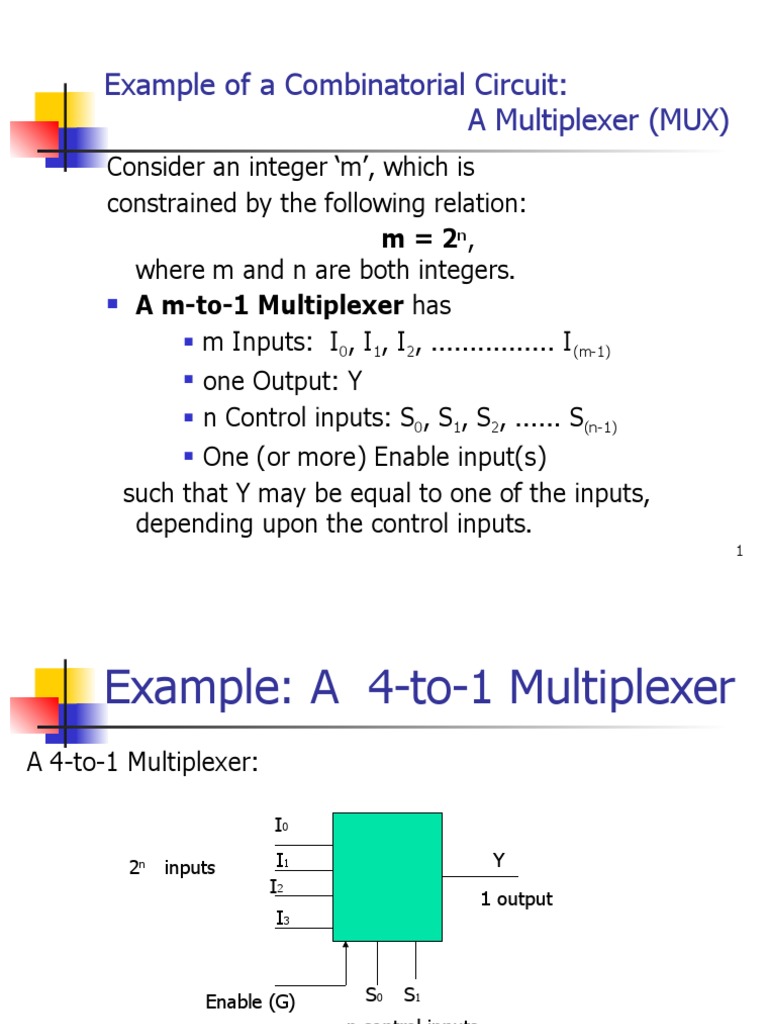 Example Of A Combinatorial Circuit A Multiplexer Mux Pdf