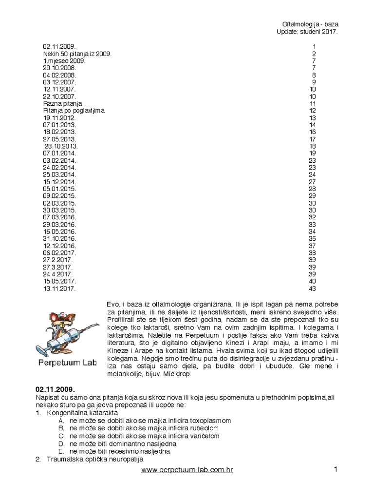 Oftalmologija Baza PDF | PDF