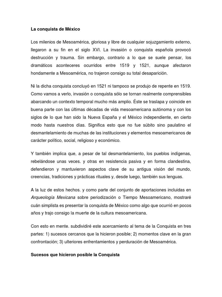 La Conquista de México | PDF | Hernán Cortés | Imperio español