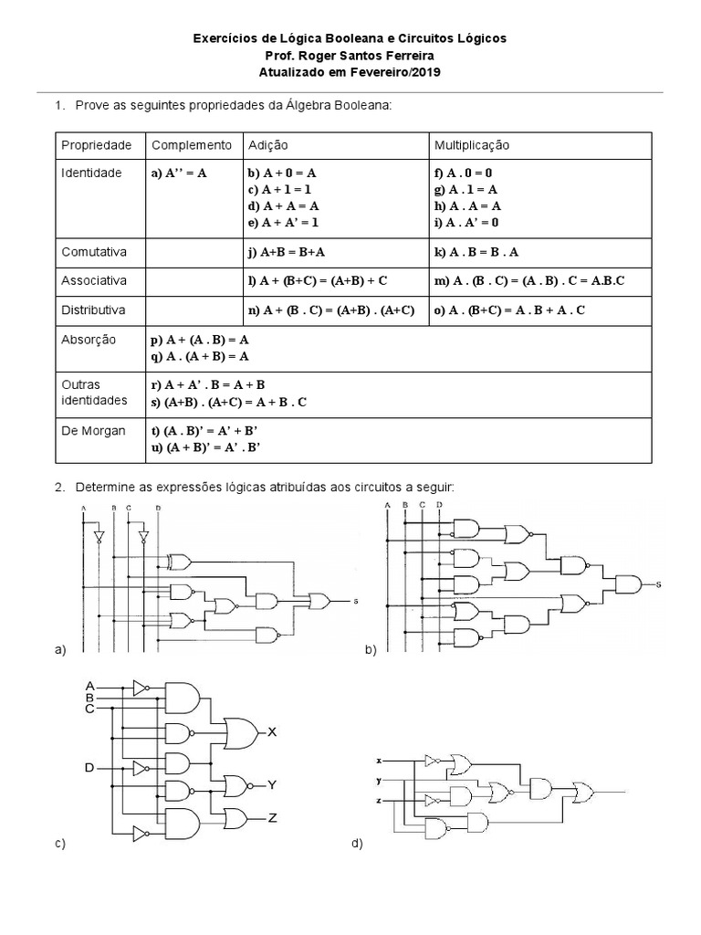 Lógica Booleana e Circuitos Lógicos | PDF | Lógica matemática | Ensino de Matemática