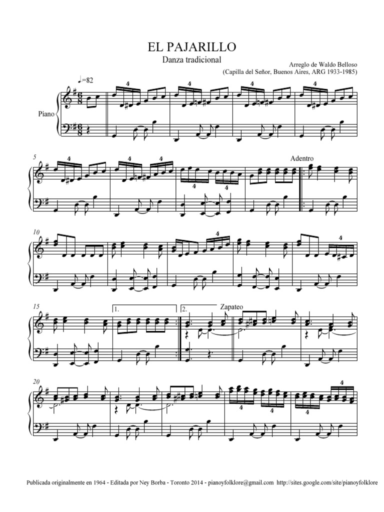 El Pajarillo - Partitura PDF | PDF