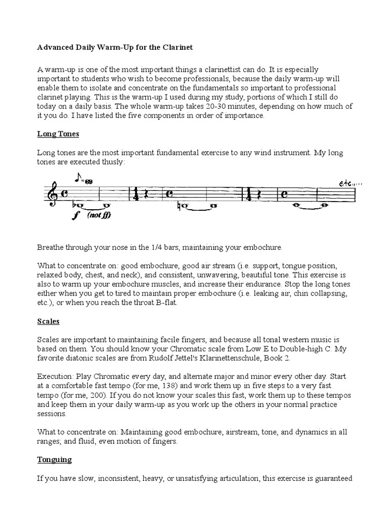Warm Up | PDF | Clarinet | Musicology