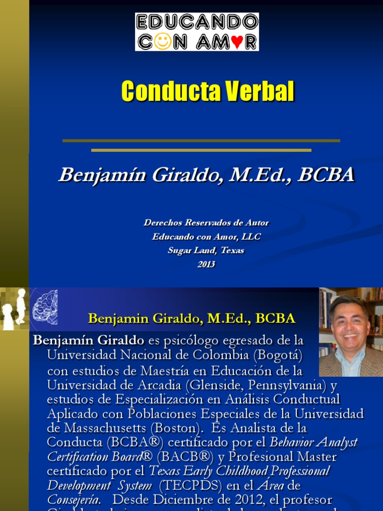 Conducta Verbal PDF | PDF | Lenguaje de señas | Comunicación humana