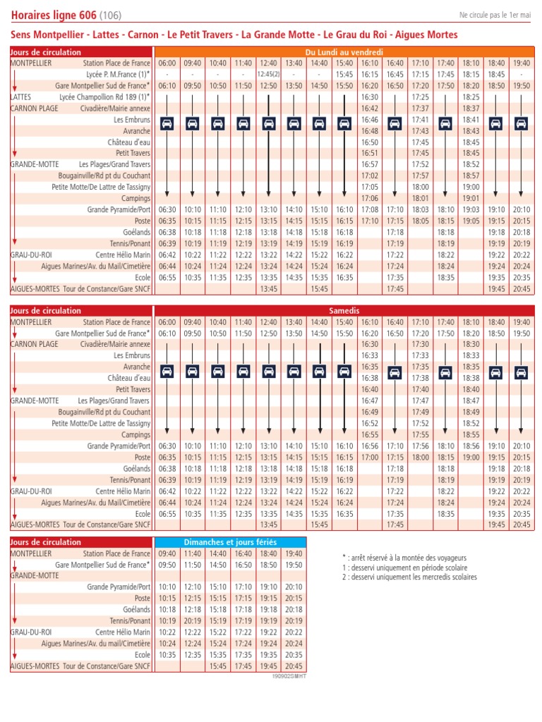 Horaires du bus 606 Montpellier | PDF