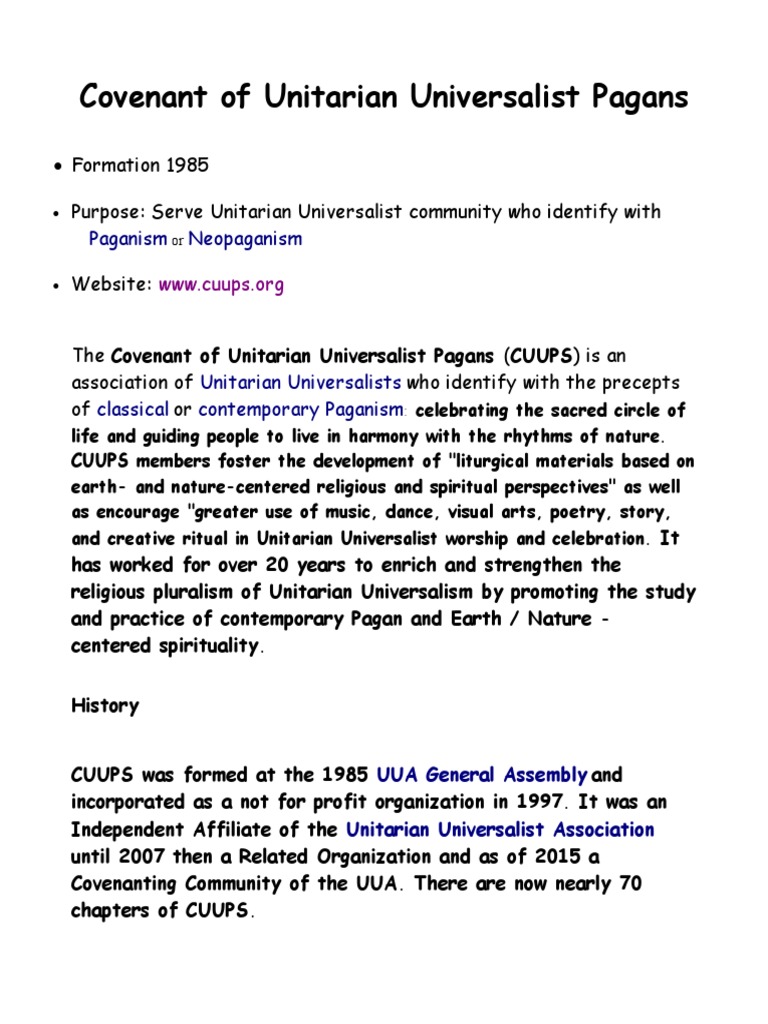 Covenant of Unitarian Universalist Pagans: Paganism Neopaganism ...