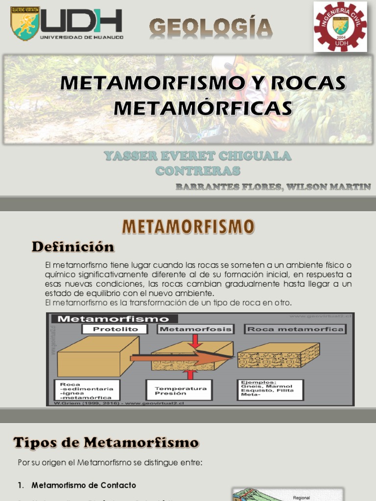 Los diferentes tipos de metamorfismo y las rocas metamórficas ...