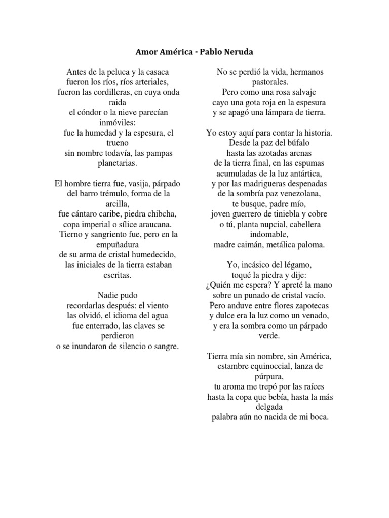 Poema Amor América | PDF