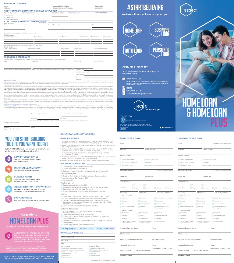 RCBC Home Loan Brochure | PDF | Loans | Mortgage Loan