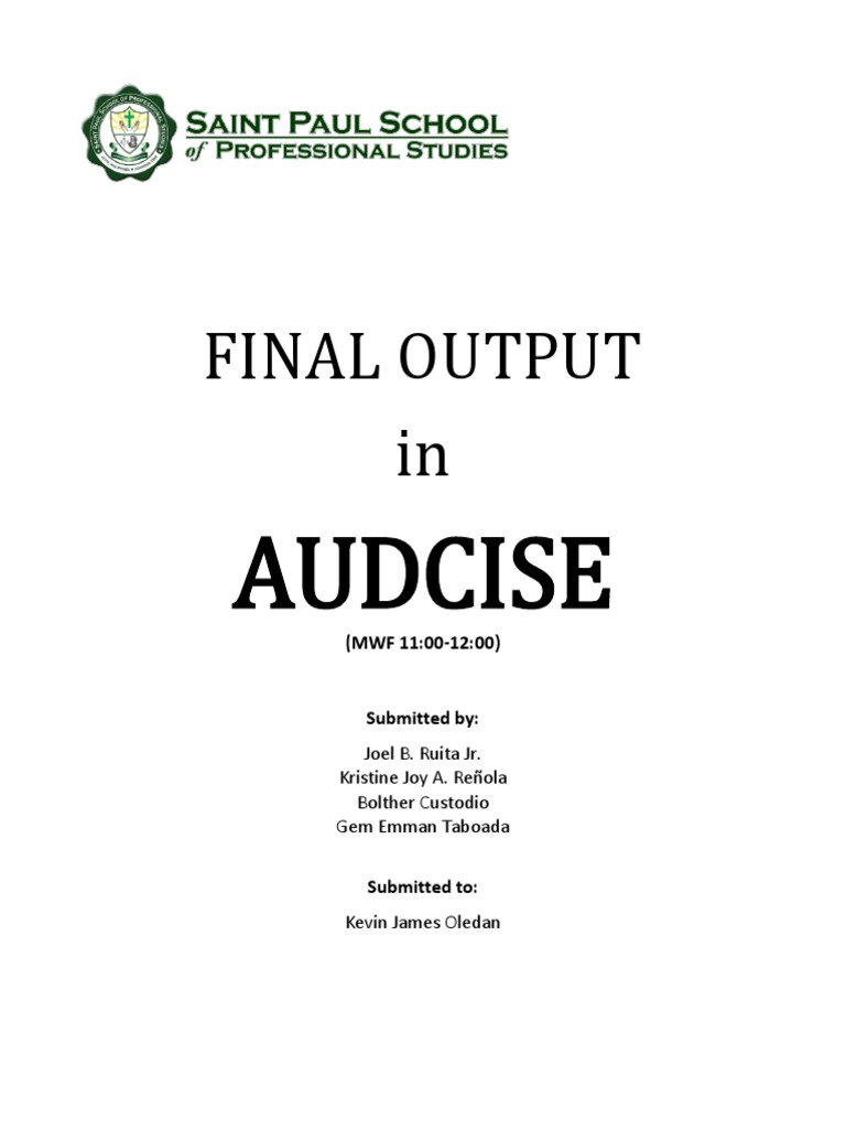 Final Output In: Audcise | PDF