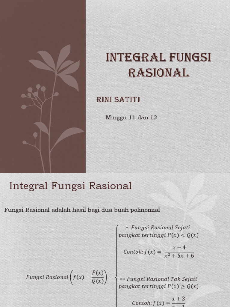 Integral Fungsi Rasional | PDF