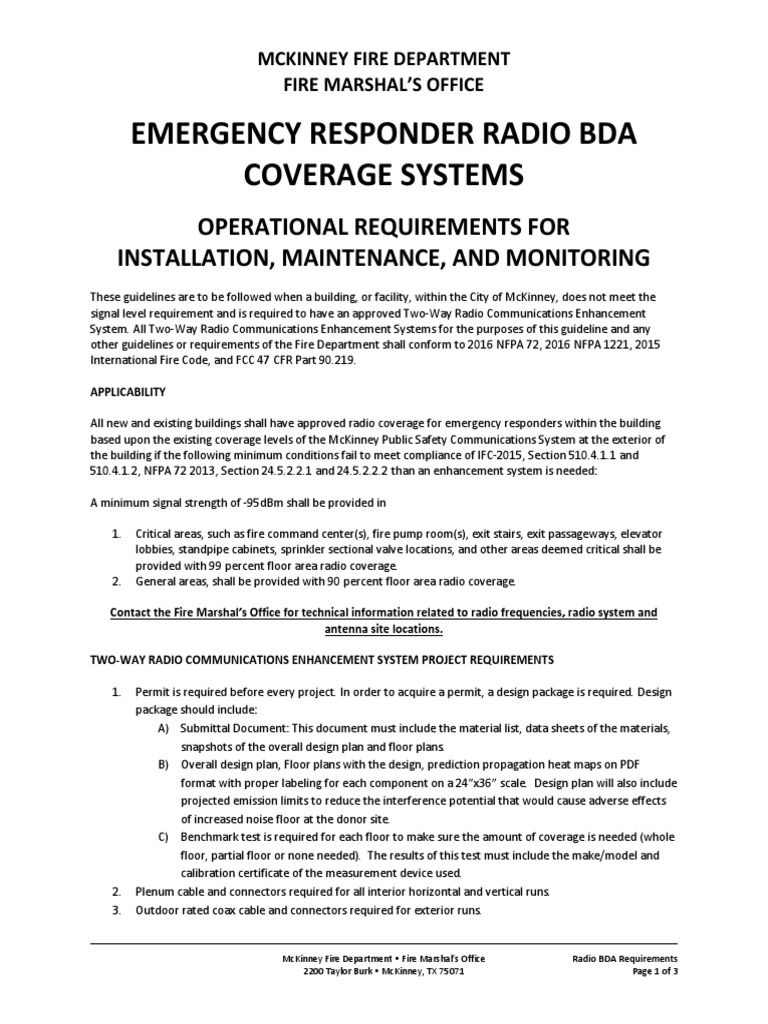 Emergency Responder Radio Bda Coverage Systems | Download Free PDF ...