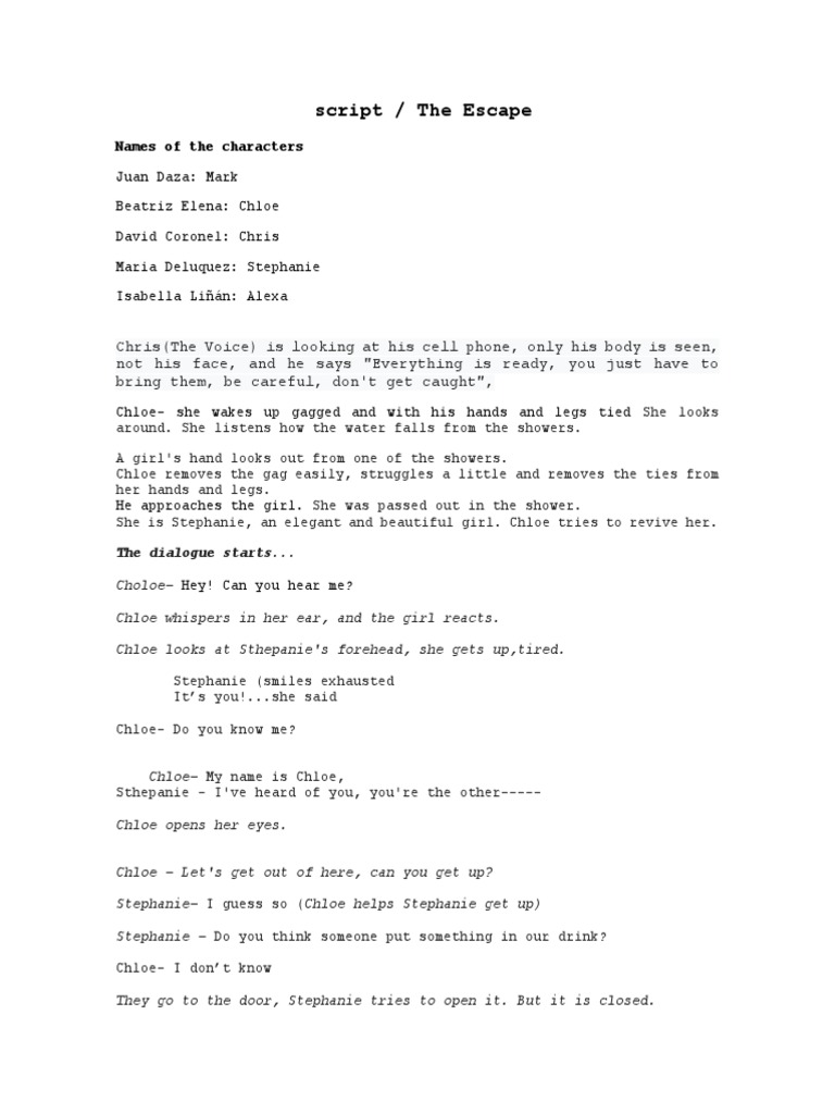 Script / The Escape | PDF