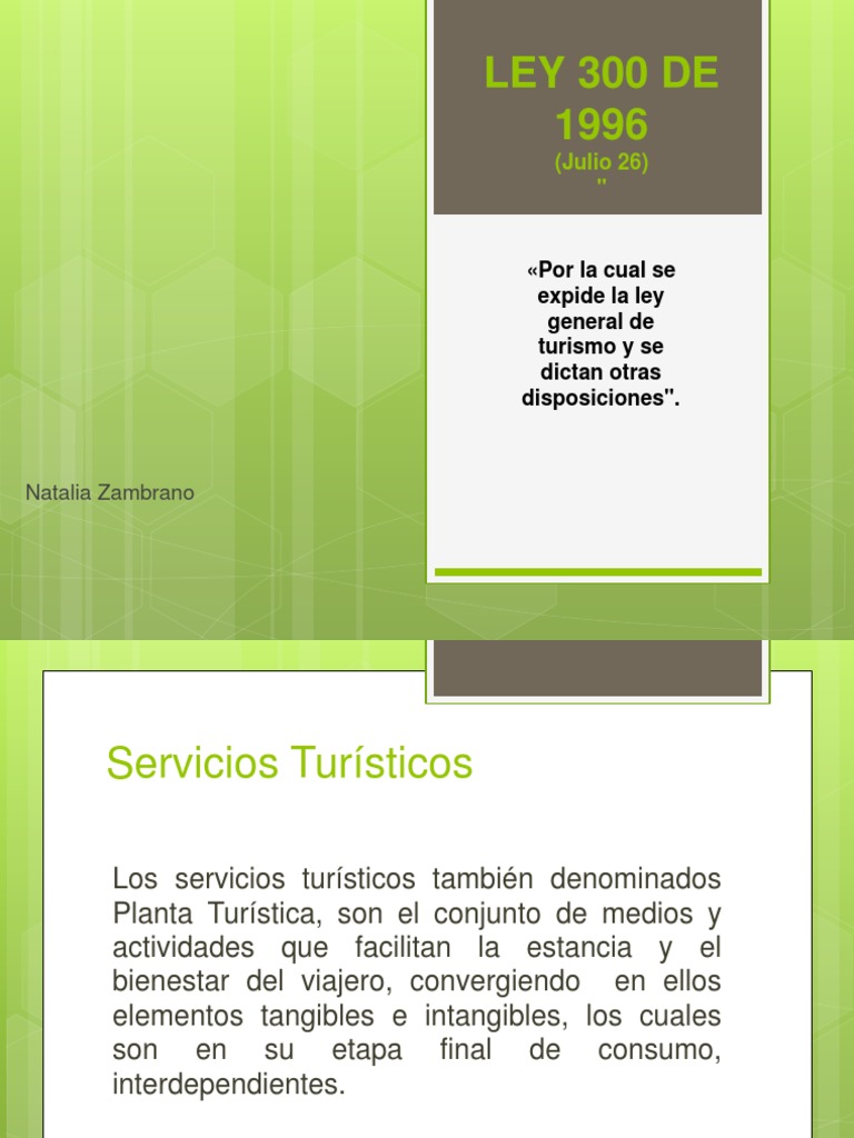 Presentacion Ley 300 | PDF | Turismo | Economias