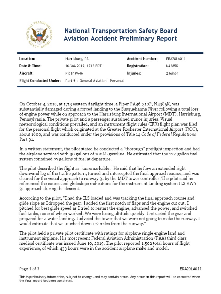 Plane Report | PDF | Airplane | Transport Safety