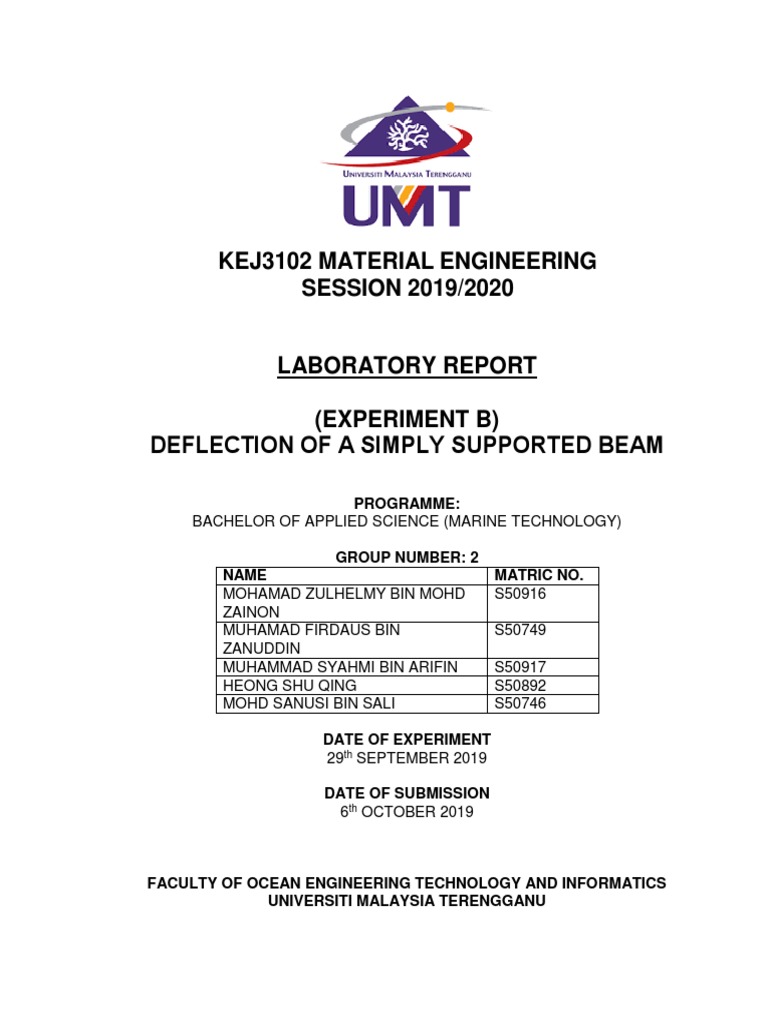Simply Supported Beam Deflection Study | PDF | Elasticity (Physics ...