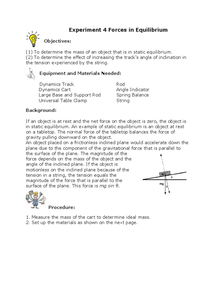 Static Equilibrium Experiment Guide | PDF