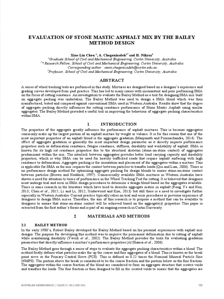 Evaluation of Stone Mastic Asphalt Mix by The Bailey Method Design ...